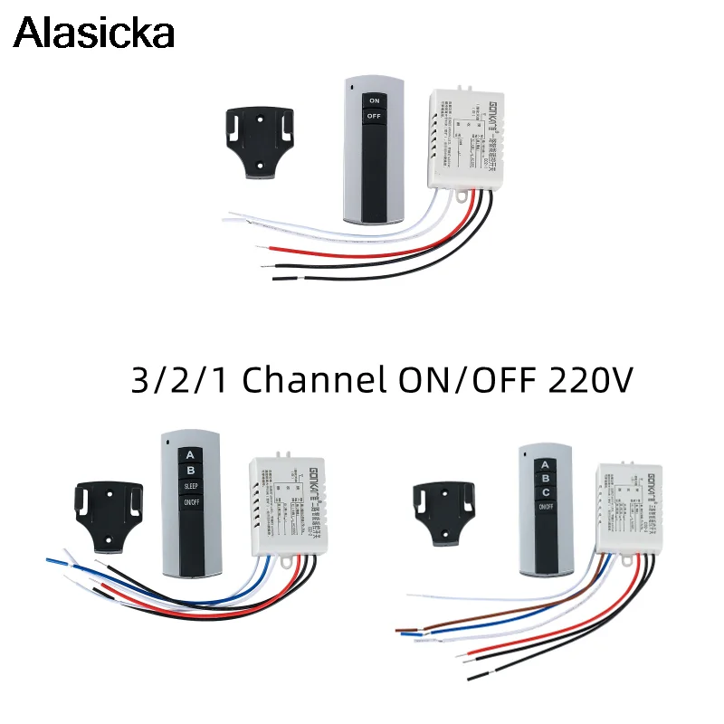 1/2/3 Channel On/off 220v Wireless Remote Control Switch Receiver ...