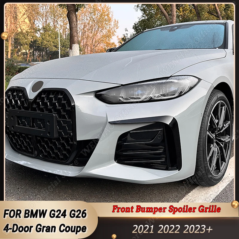 2PCS-Car-Front-Bumper-Spoiler-Side-Splitter-Lip-For-BMW-4-Series-G24 ...