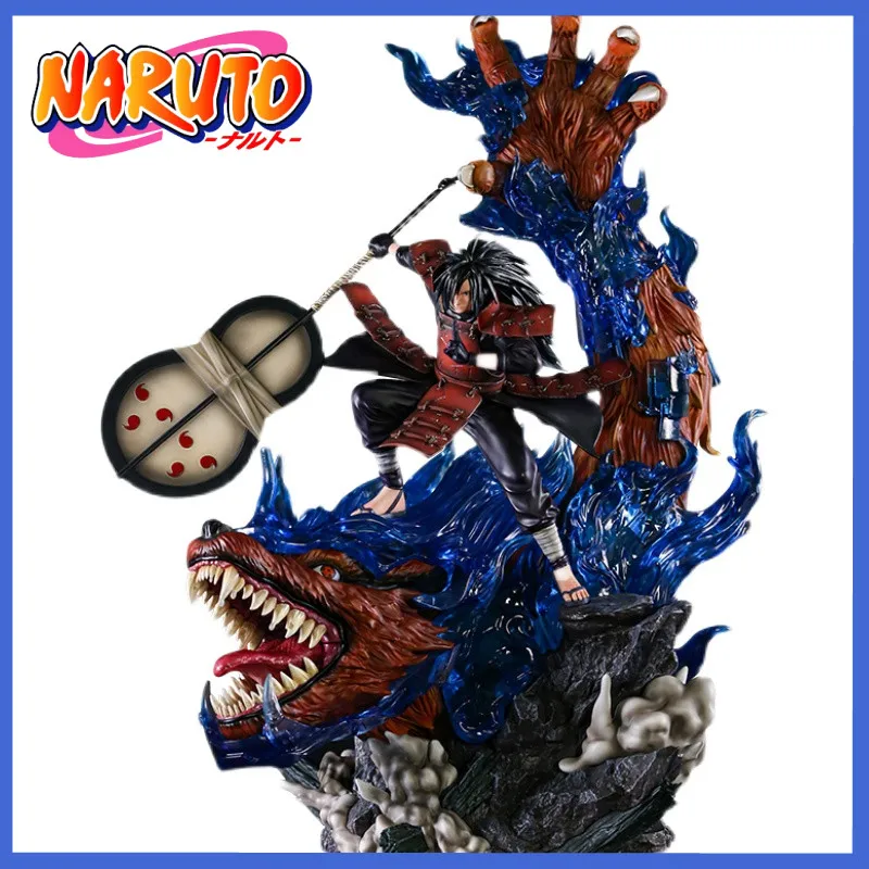 45cm Anime Naruto Shippuuden Figure Gk Kyuubi Susanoo Uchiha Madara Pvc ...