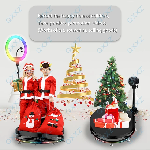 360 Photo Booth Portable Selfie Platform Slow Motion Video Spinning ...