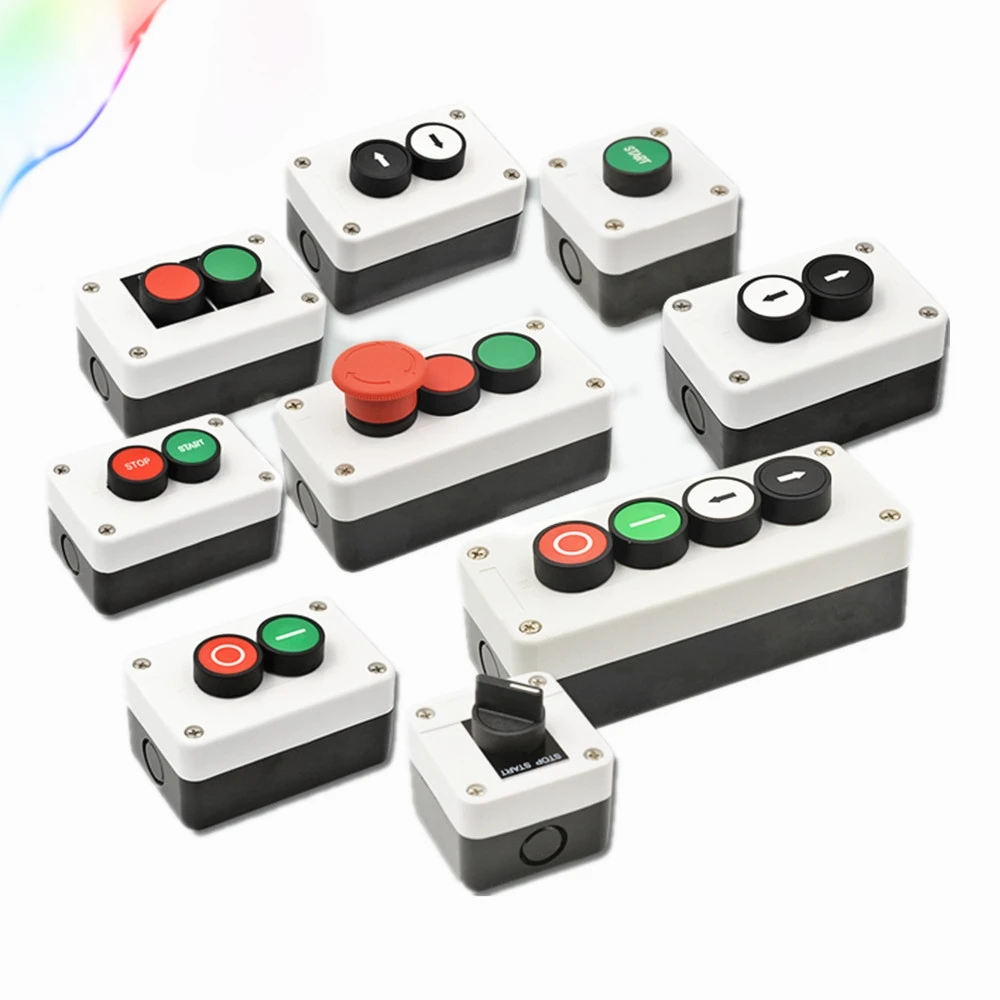 Arrow-sign-indicating-start-stop-self-momentary-waterproof-button-box ...
