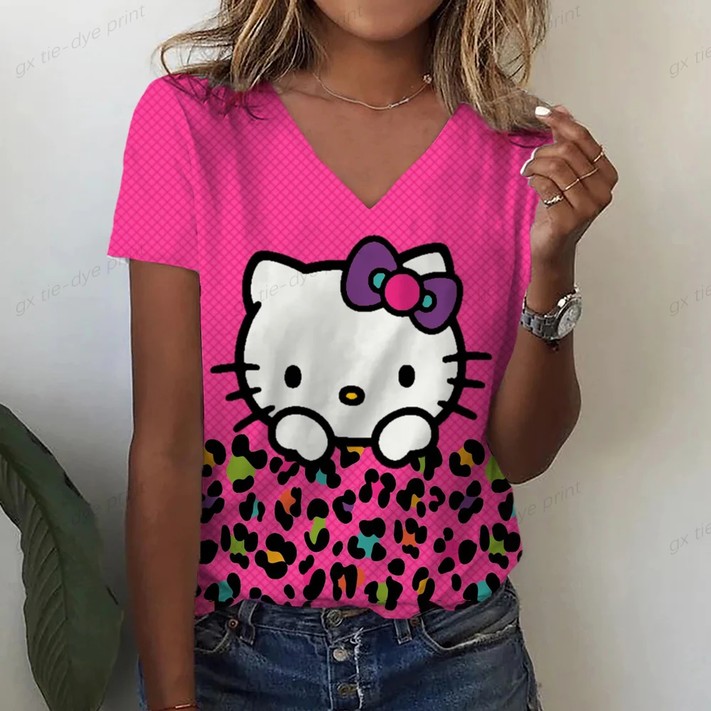 HELLO KITTY Print T Shirt Short Sleeve Cartoon Cute 90s Summer Top hello-kitty-print-t-shirt-short-sleeve-cartoon-cute-90s-summer-top