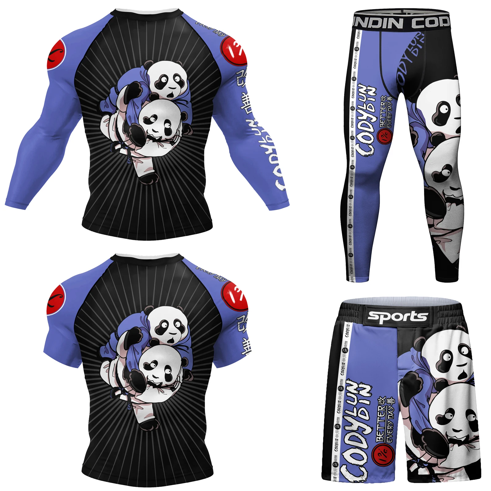 Free-Shipping-Sports-Suit-For-Jiu-jitsu-gi-No-Gi-With-Printed-Panda-MMA ...