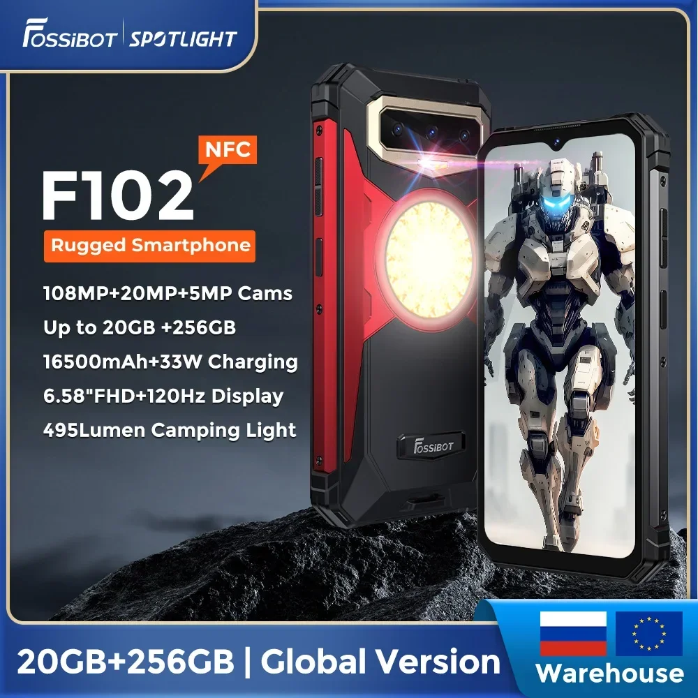 Fossibot-F102-Rugged-Smartphone-Helio-G99-Android-Cell-Phone-20GB-256GB ...