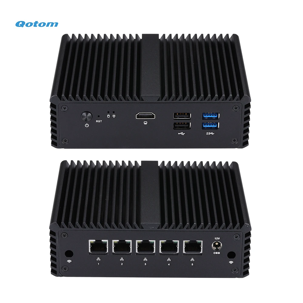 Qotom Mini PC J4125 J4105 Quad Core Processor 5x Intel I225 V 2.5G LAN ...