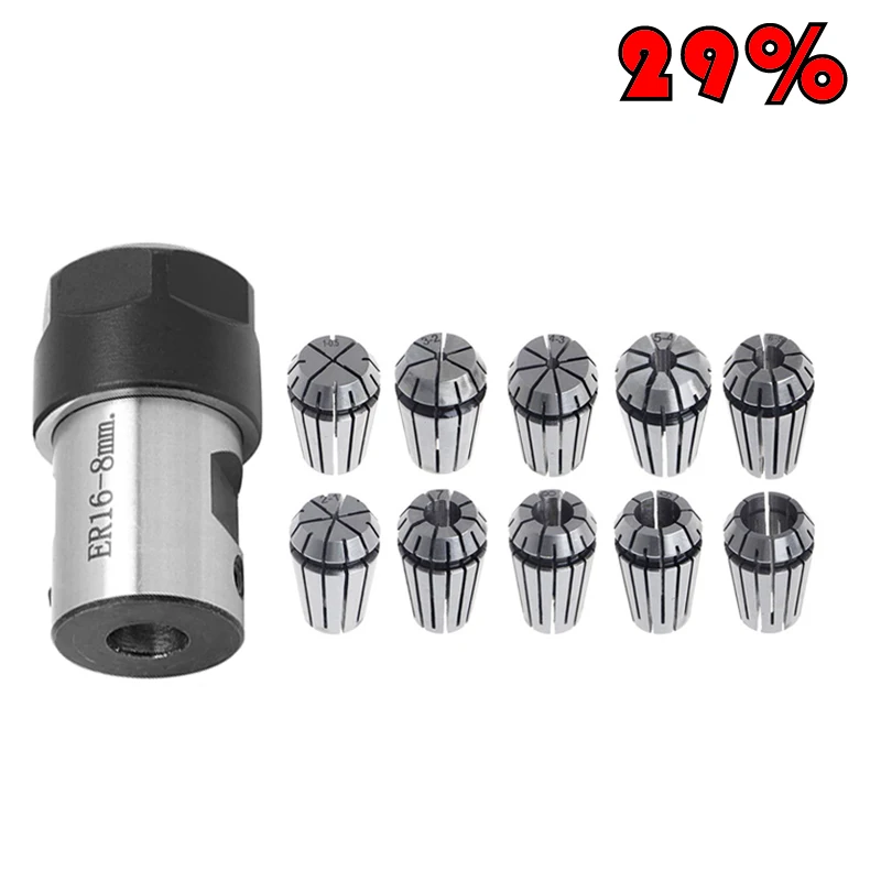 ER16 9PCS 10PCS 12PCS Collet Chuck Shaft Lathe Tools Spindle Extension ...