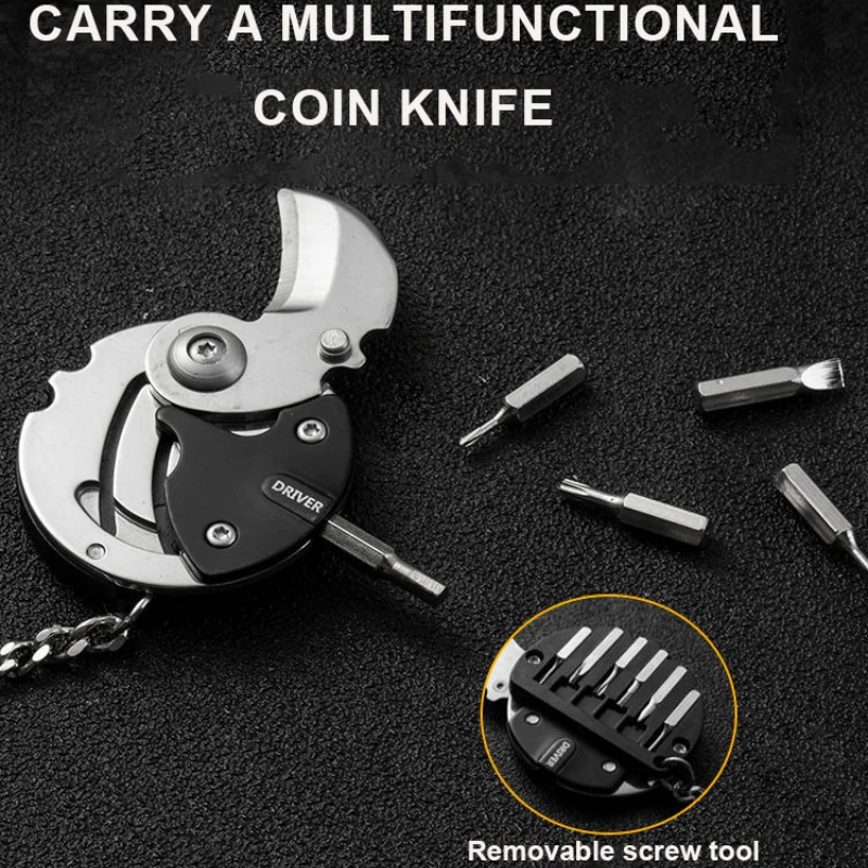 Keychain-Screwdriver-Multifunctional-Hexagon-Coin-Outdoor-EDC-Tool ...