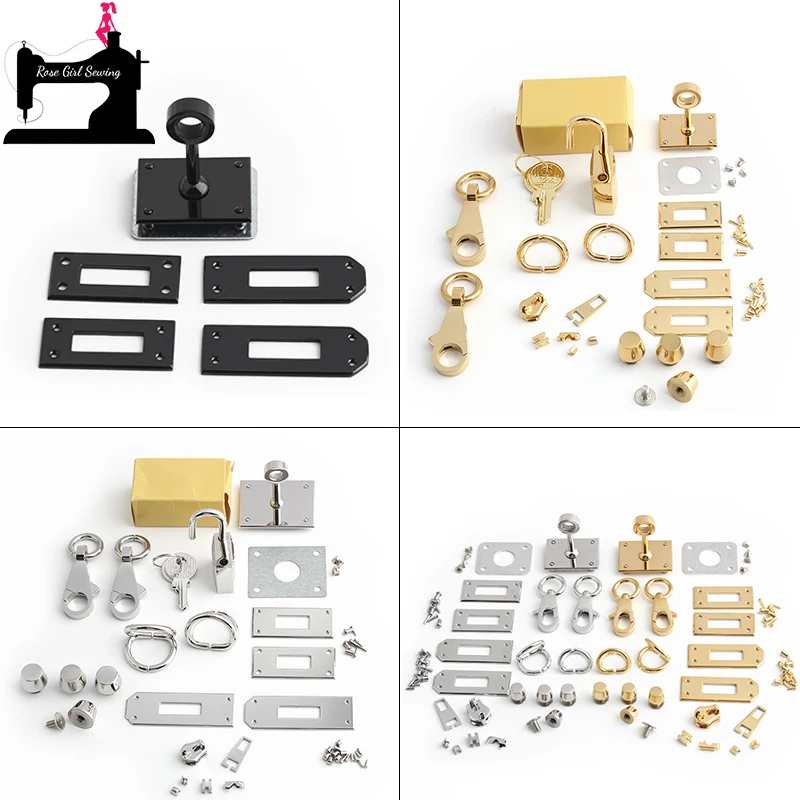 1Set-Black-Gold-Silver-Different-Sizes-Metal-A-Set-Of-Locks-For-Handbag ...