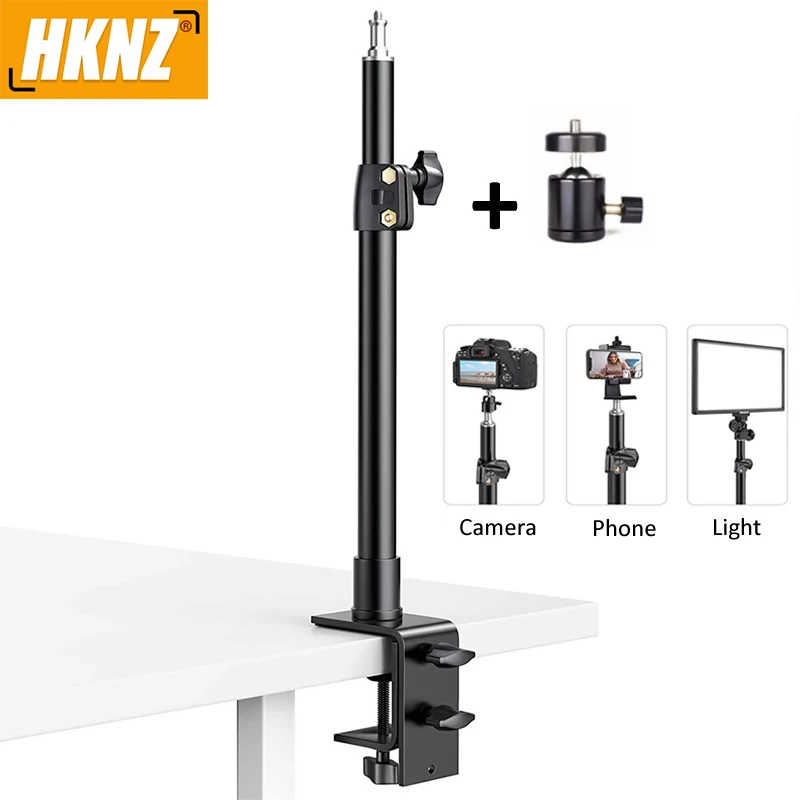 C Tripod Clamp Desk Mount Light Stand with 1/4" Ball Head Table Fixture ...