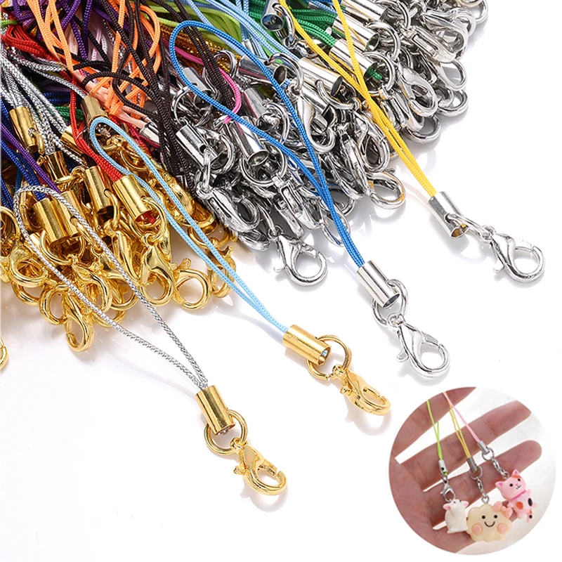 10-50pcs-Mix-Polyester-Cord-With-Jump-Ring-Lobster-Clasp-Lanyard-Rope ...