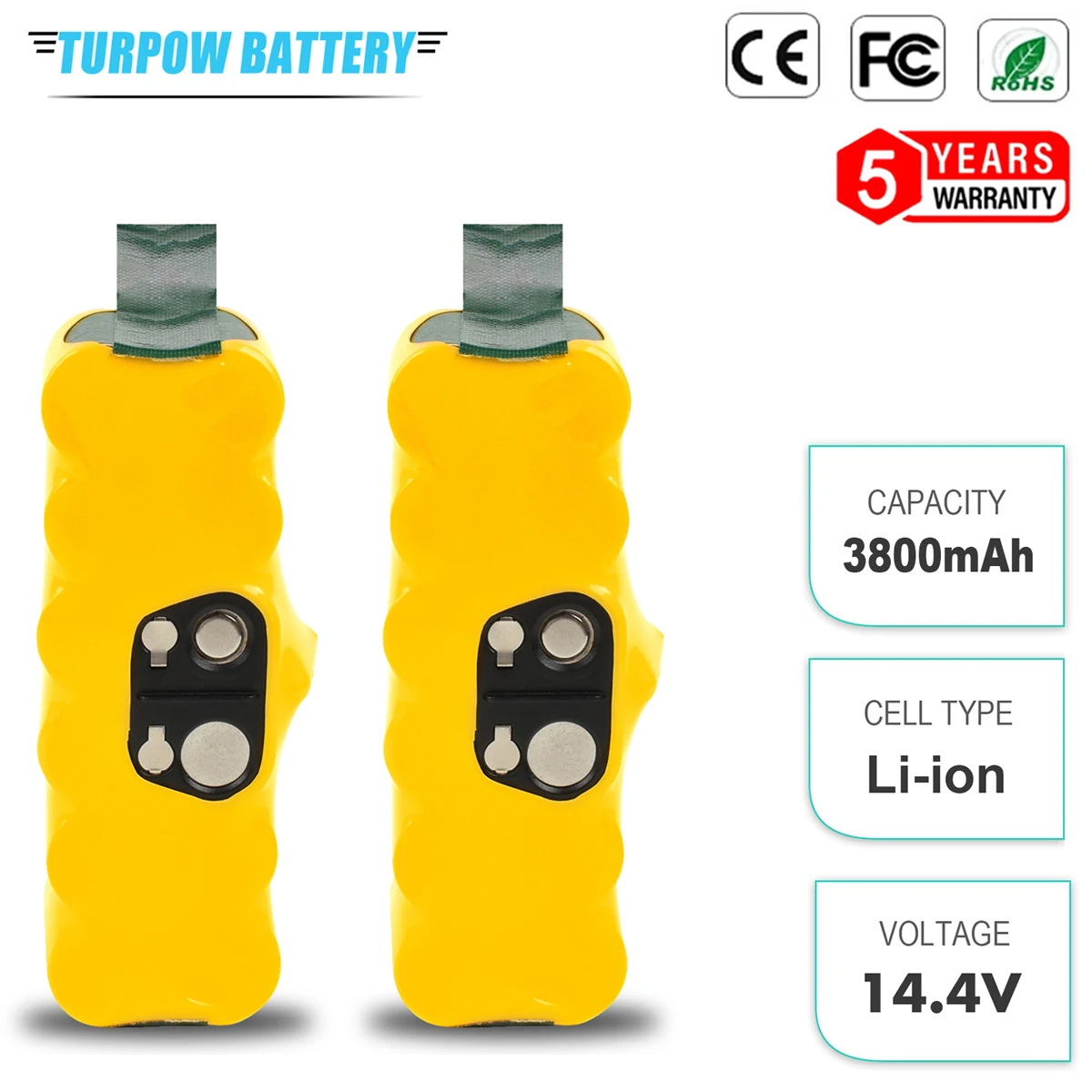 Turpow 3800mAh 14.4V Battery For iRobot Roomba 500 600 700 800 900 620 ...