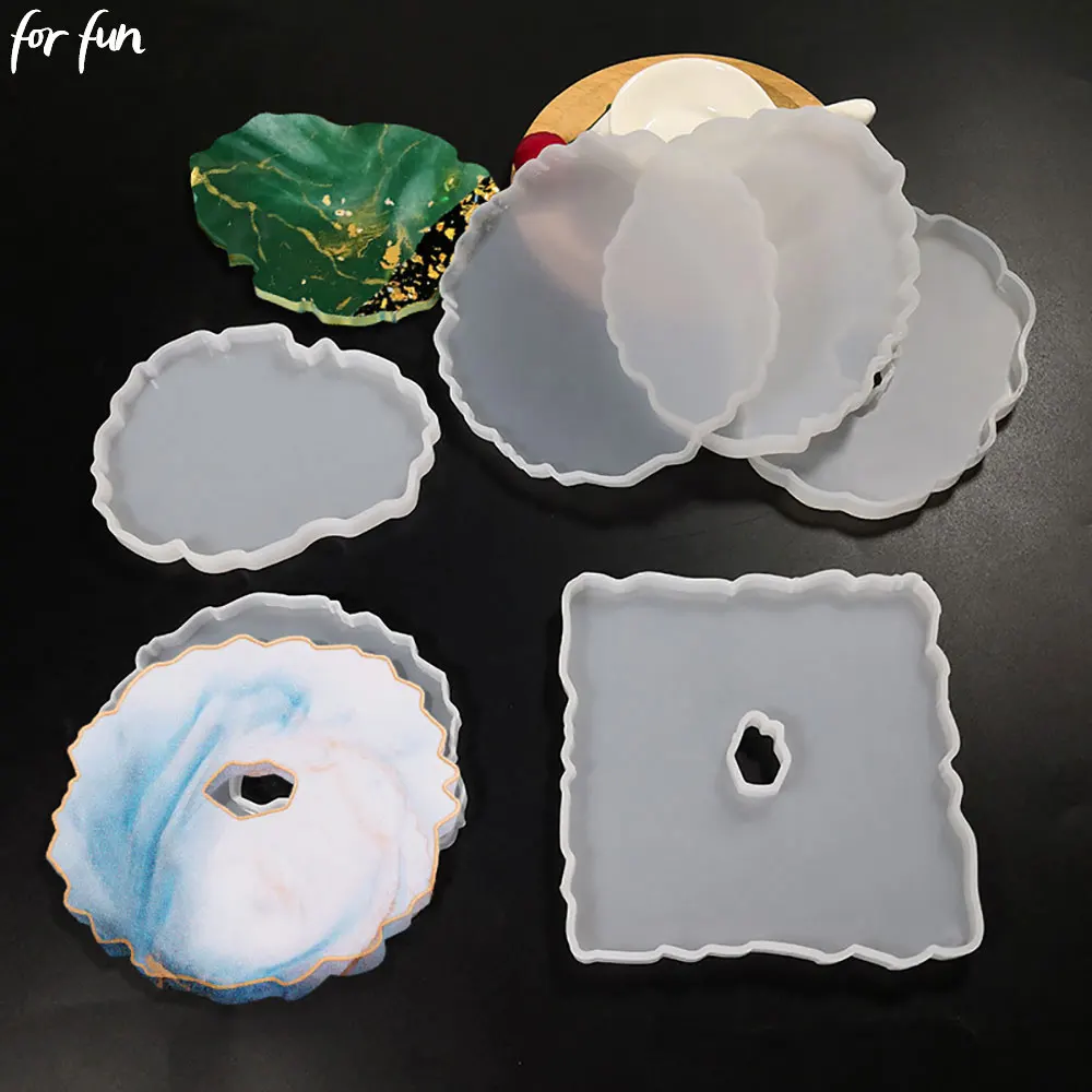 For-fun-DIY-Coaster-Resin-Epoxy-Mold-Tea-Coaster-lrregular-shape-Resin ...