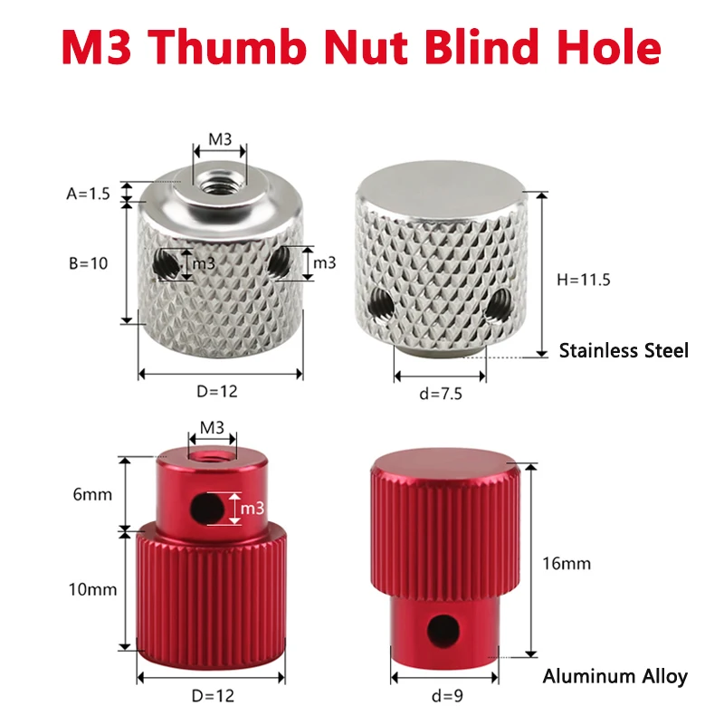 1-2-5pcs-M3-Thumb-Nut-Frame-Blind-Hole-Hand-Tighten-Nut-with-M3-Side ...