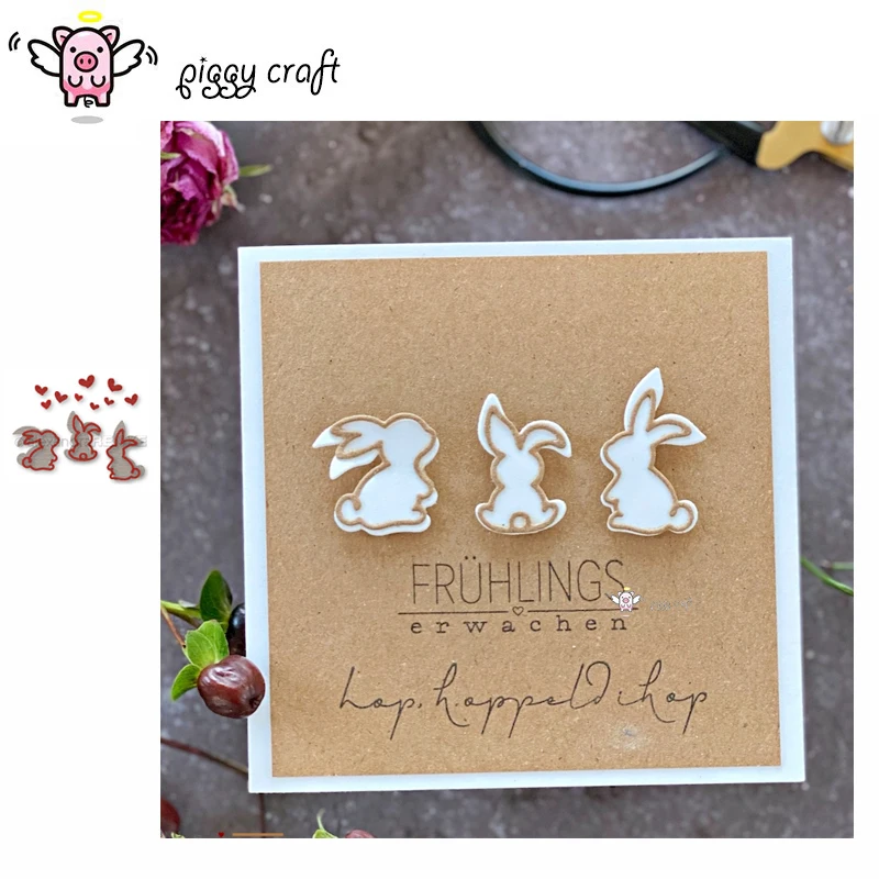 Piggy Craft metal cutting dies cut die mold Easter Bunny Hearts ...