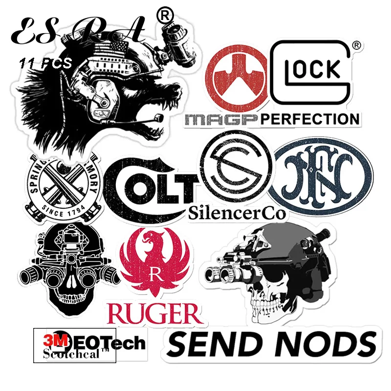 Car Stickers Sets Tactical Pegatinas 11Pcs/Set Laptop Decals Waterproof ...