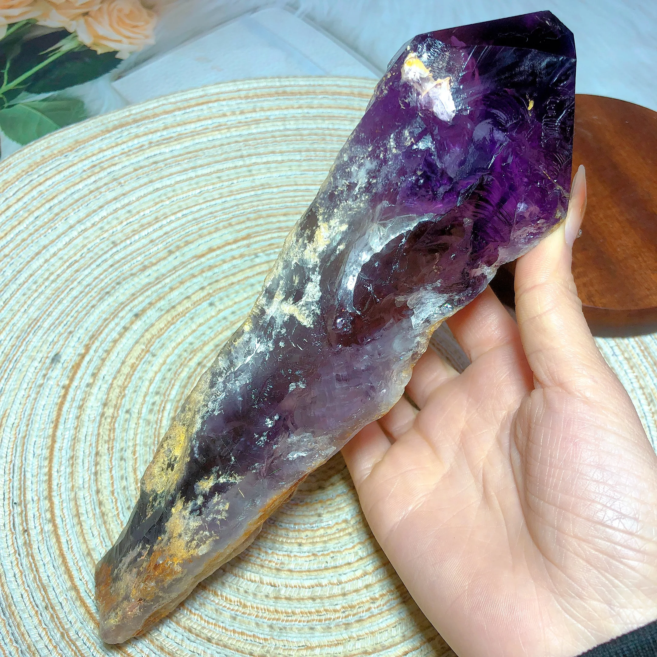 Natural-Crystals-Amethyst-Wand-Raw-Stone-Specimen-Energy-Reiki-Rainbow ...