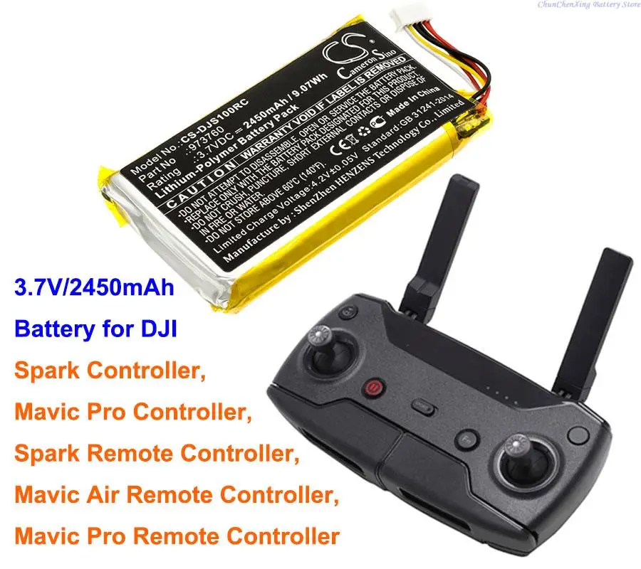 OrangeYu-baterai-2450mAh-untuk-pengontrol-DJI-Spark-pengendali-Mavic ...