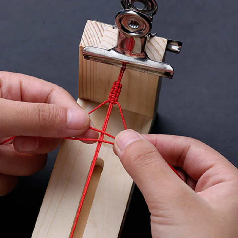 Diy-Bracelet-Red-Rope-Solid-Wood-Braiding-Frame-Handmade-Fixed-Tools ...