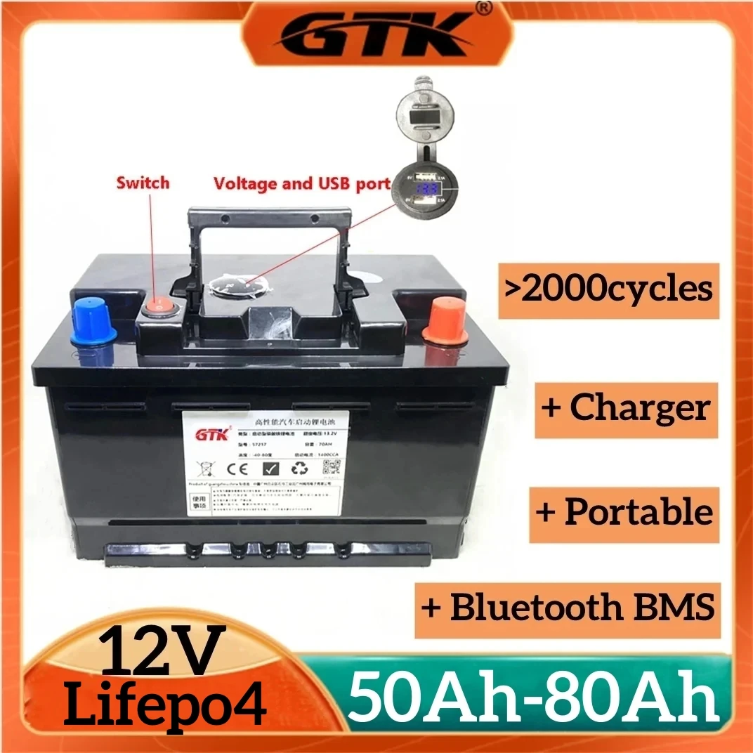 GTK-Car-Starting-Battery-12V-50Ah-60Ah-70Ah-80Ah-Lifepo4-Lithium-Peak ...