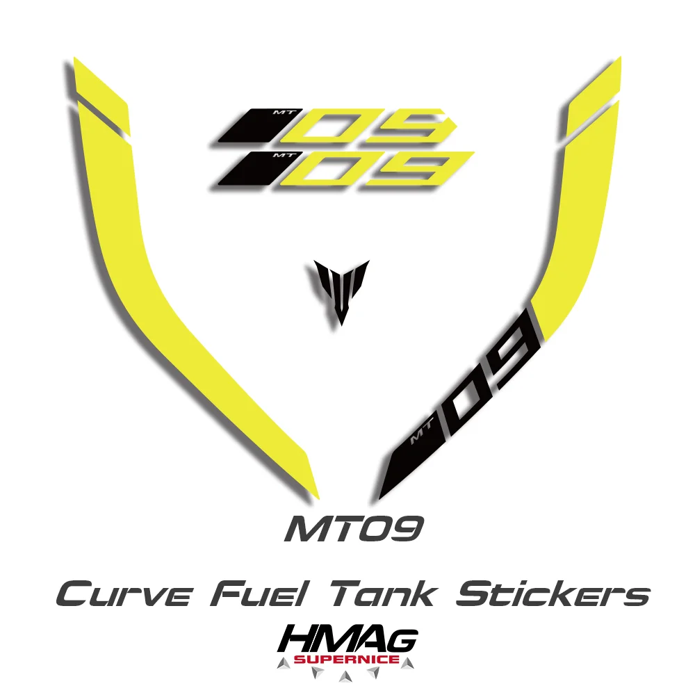For Yamaha Mt09 Mt-09 Fz09 Fz-09 Curve Fuel Tank Stickers Custom Mt-09 ...