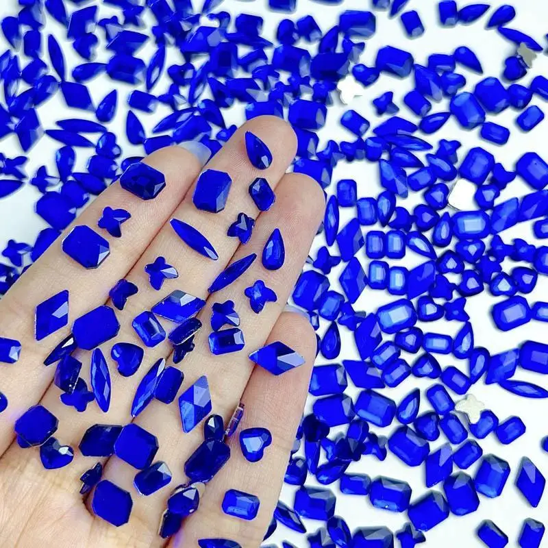 50Pcs Minimalist Klein Blue Nail Rhinestones Charms with Multiple ...