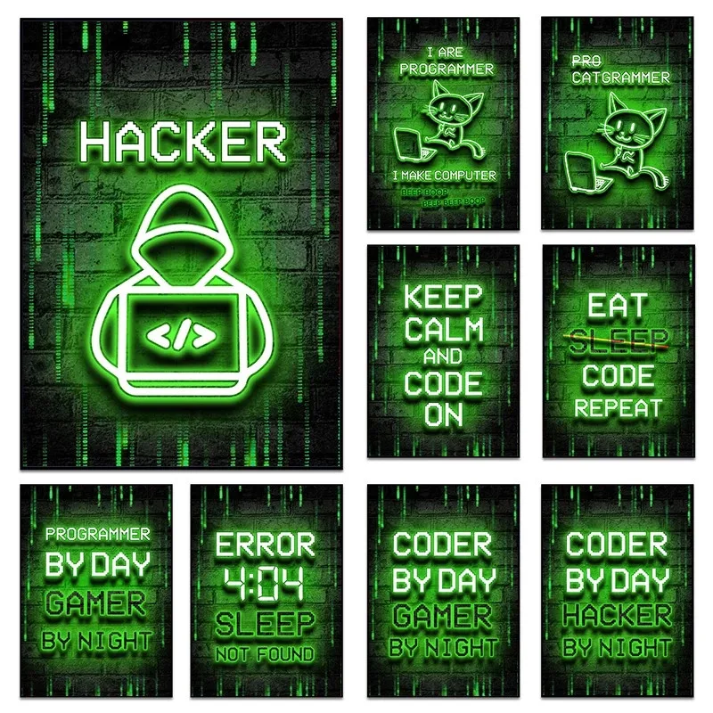 Computer Hacker | Wall Art Poster Hacker | Hacker Hacking | Hacker ...