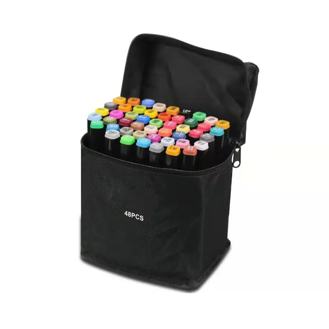 24-48-Color-Dual-Tip-Alcohol-Based-Marker-Pens-square-Triangle-Shape ...