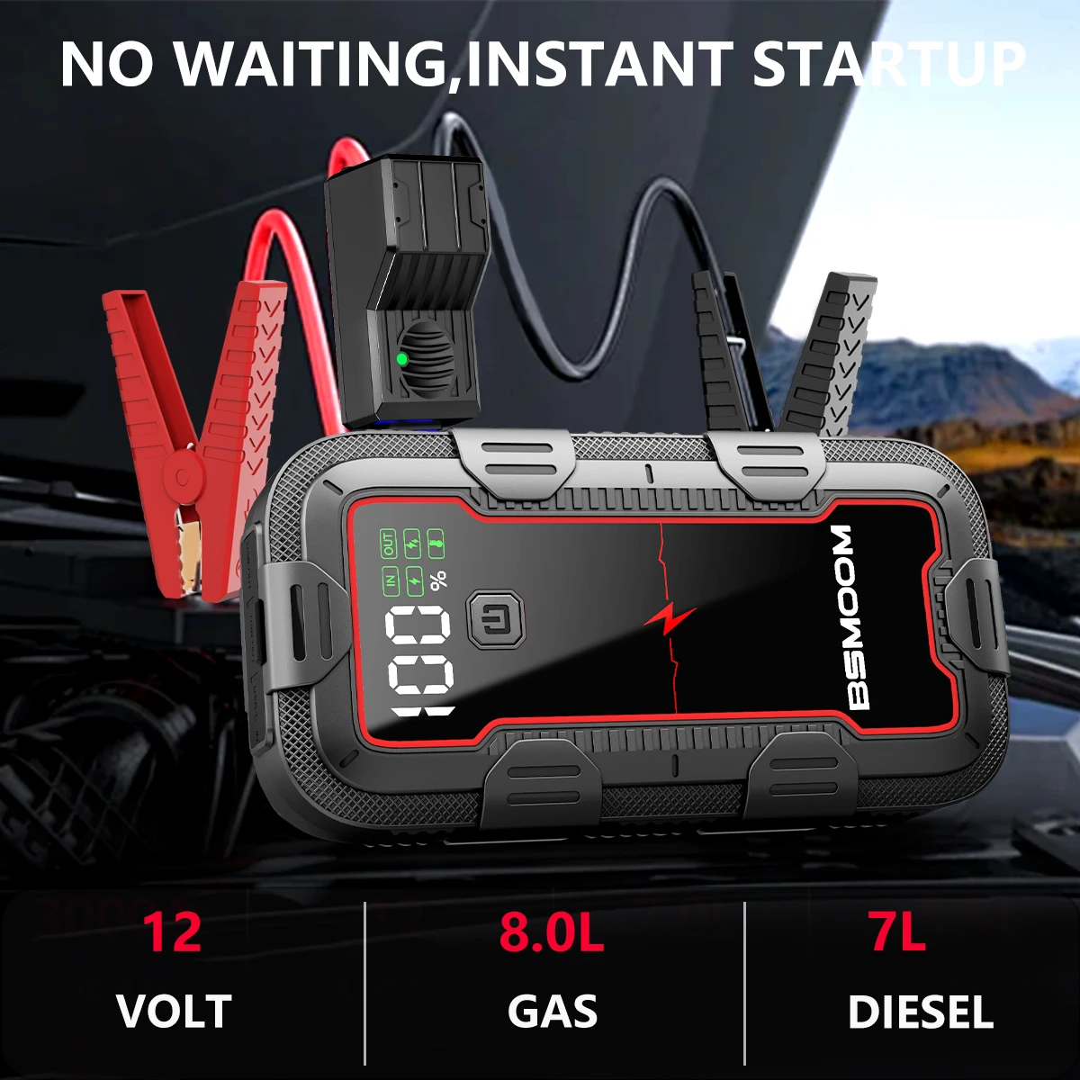 Car-Jump-Starter-4000A-Peak-12V-Auto-Supercharger-Battery-Pack-Jumper ...