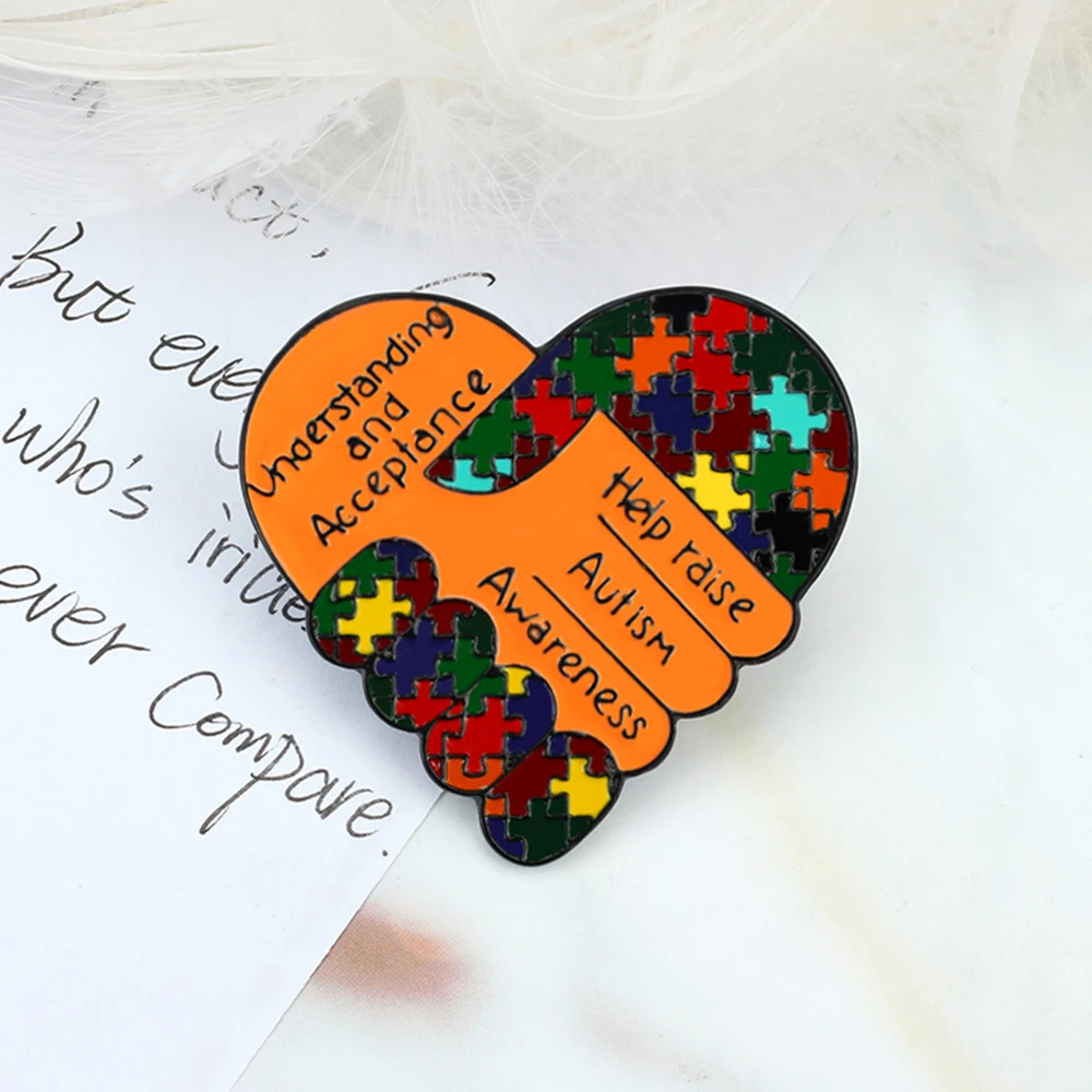 Care-Autistic-Shirt-Lapel-Pins-Help-Raise-Autism-Awareness-Shake-Hands ...