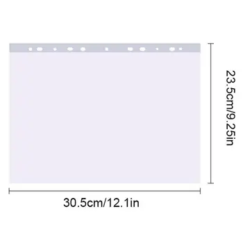 100pcs 11 holes Transparent Plastic Punched File Folders for A4 Documents Sleeves Leaf Documents ...