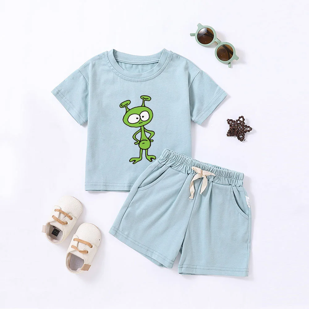 Alien Pattern Tracksuits Summer Astronaut Printed Clothes Sets Boys and ...
