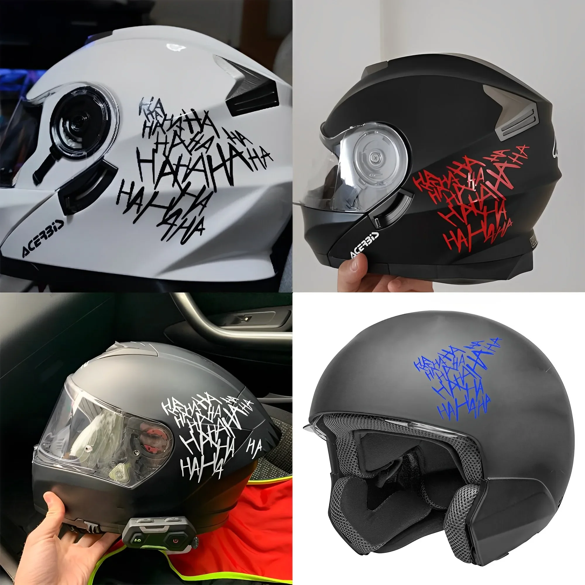 HAHAHA Reflective Motorcycle Helmet Sticker Car Stickers Joker HAHAHA ...