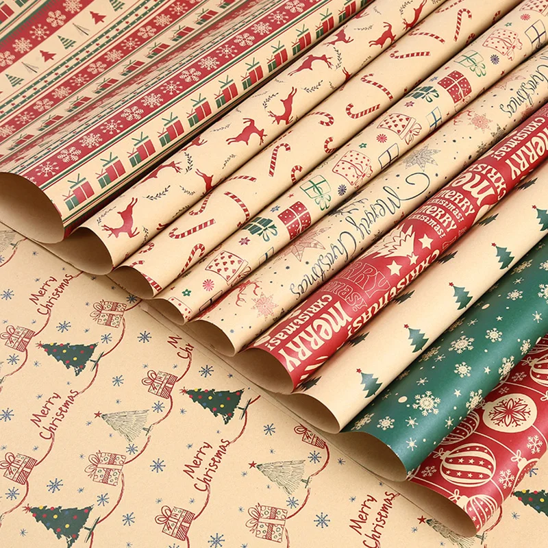 Creative-Christmas-Gift-Wrapping-Paper-Retro-Art-Party-Gift-New-Year ...