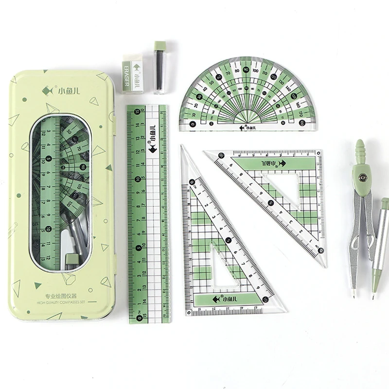 8 In1 Compass Ruler Set Mathematical Geometry Plate Stationery Math For ...
