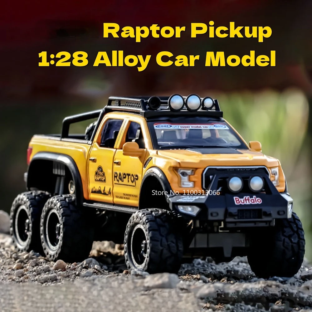1-28-Scale-F150-Raptor-Car-Model-Toy-Metal-Diecast-Big-Wheel-Pickup ...