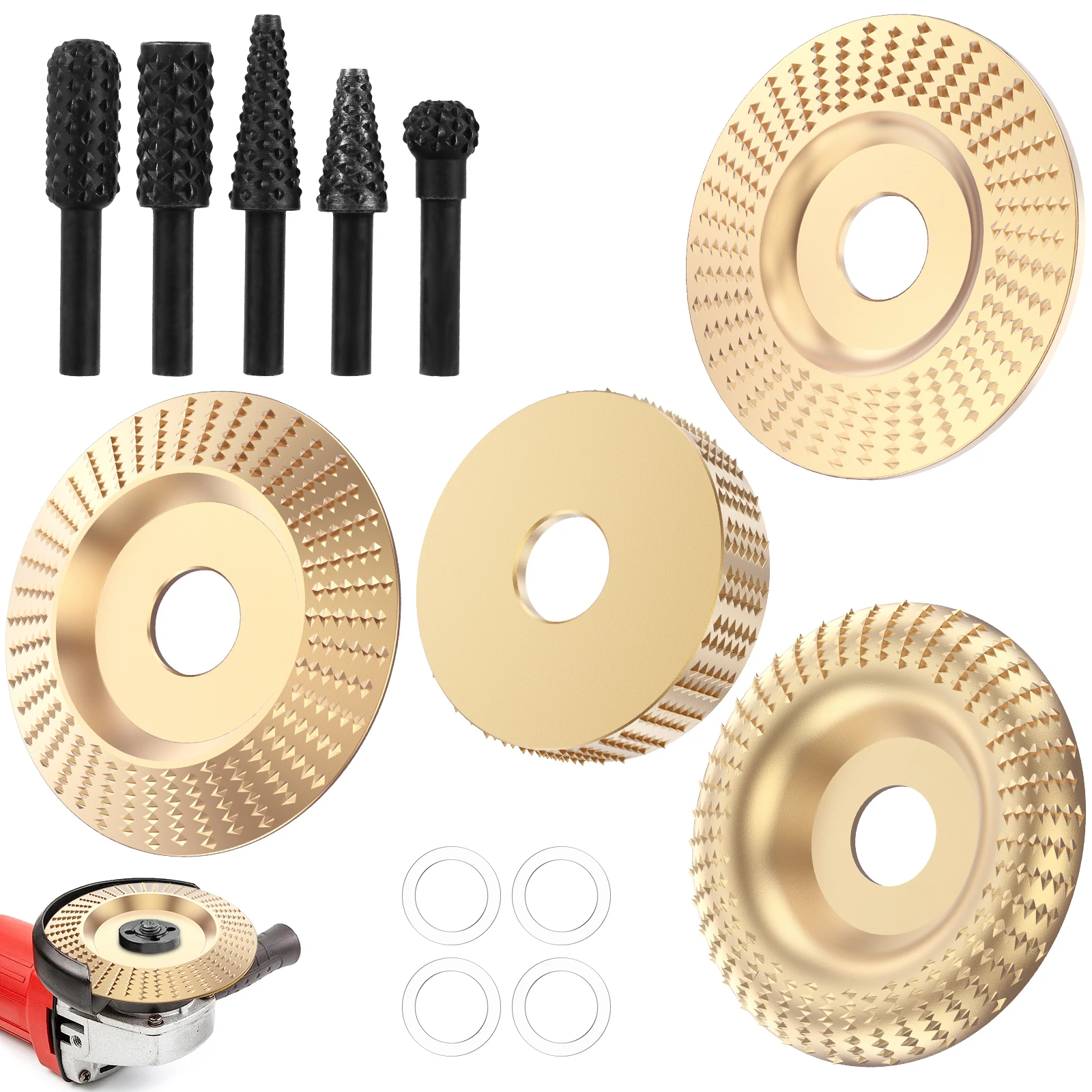 1-3-9Pcs-Wood-Carving-Disc-Set-Bushing-100mm-95mm-Angle-Grinder-Wood ...