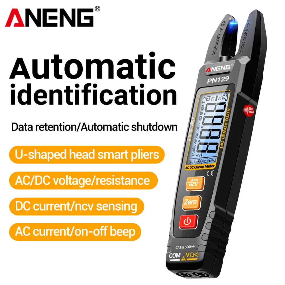 ANENG-PN129-Clamp-Meter-U-shaped-Smart-4000-Counts-Multimeter-AC-DC ...