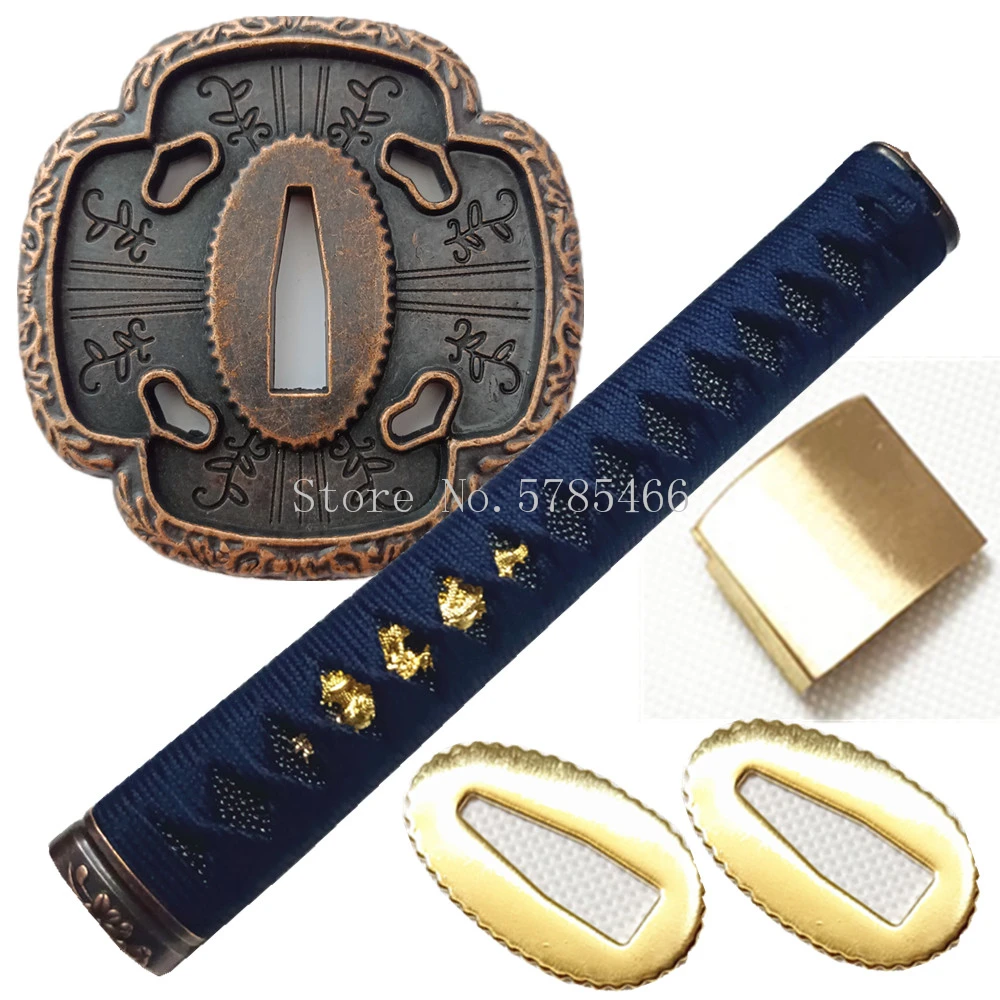 A-Set-Japanese-Samurai-Sword-Katana-Wakizashi-Tanto-Guard-Accessory ...