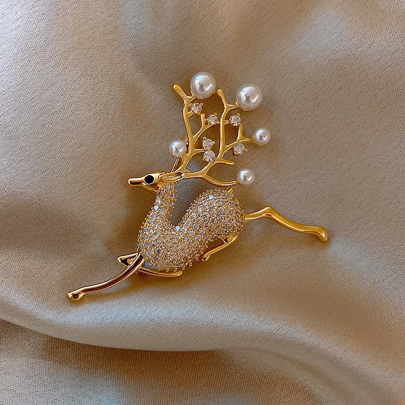 Rhinestone-Christmas-Deer-Elk-Brooches-for-Women-Men-Pearl-Xmas-Sika ...