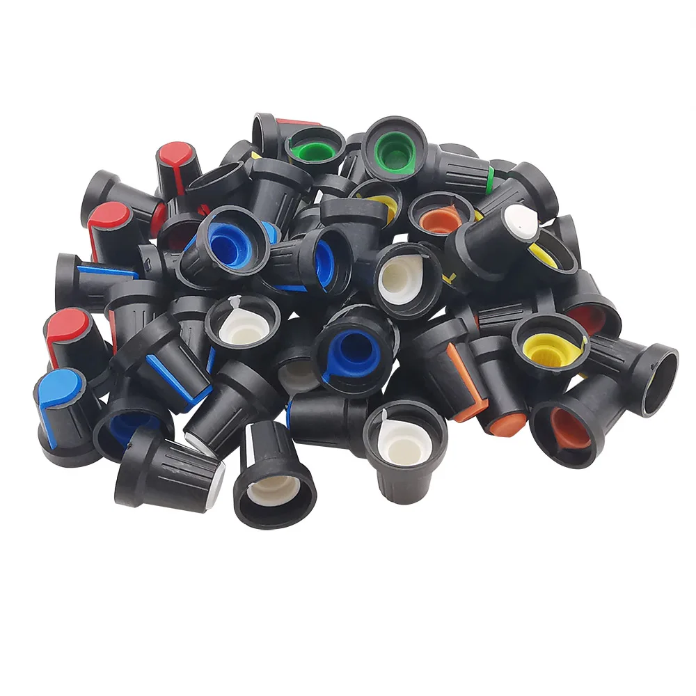 100Pcs Knobs WH148 Potentiometer Knob Caps AG2 6mm 15x17mm Shaft Hole ...