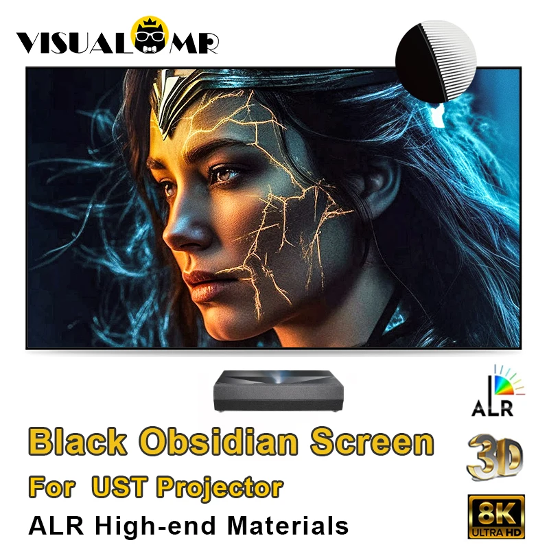 2024-Black-Obsidian-ALR-UST-Top-Quality-Projection-Screen-PET-Crystal-120inch-Ambient-Light ...