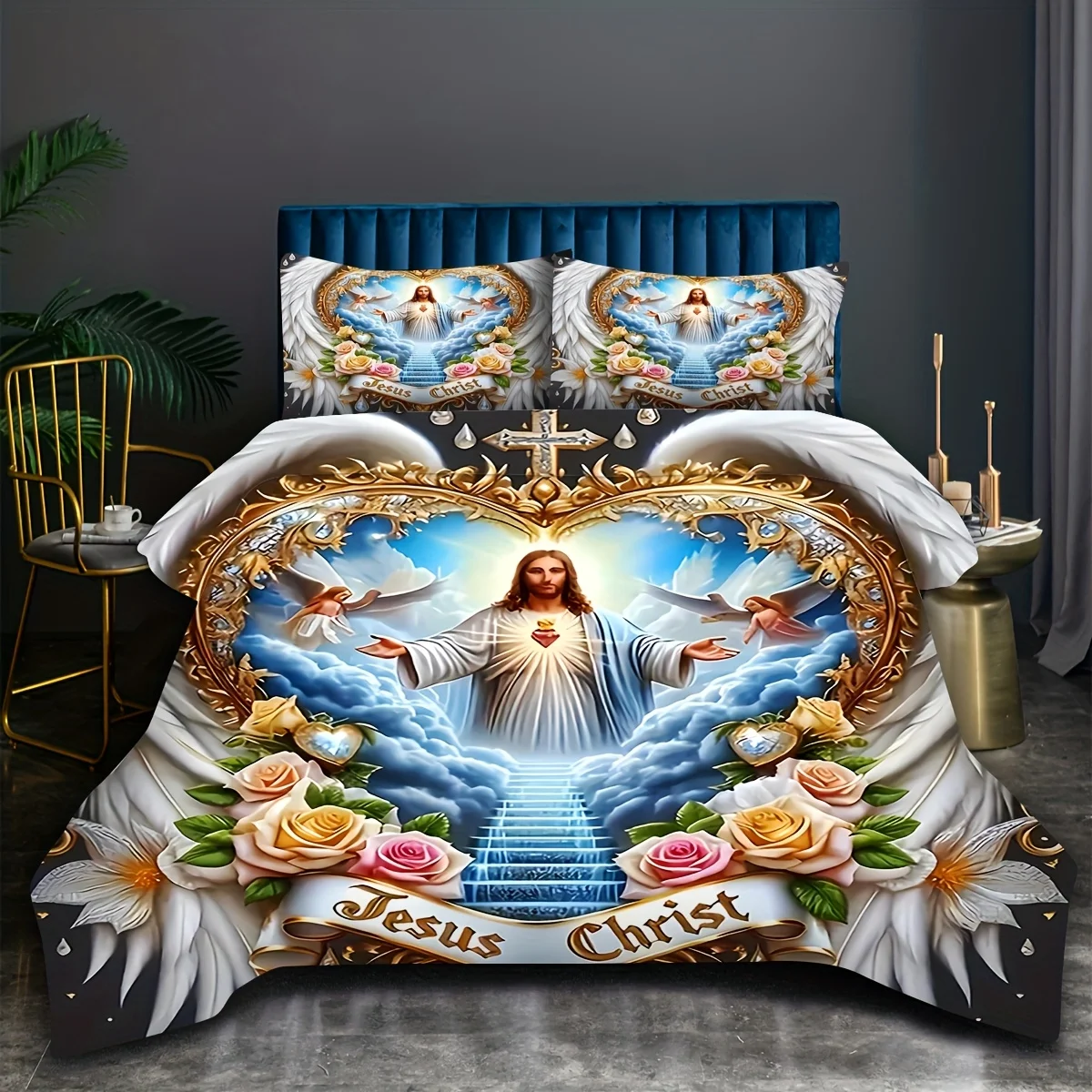 2/3pcs Set, Sacred Devotion, Wings Cross Flower Angel Jesus, Door to ...