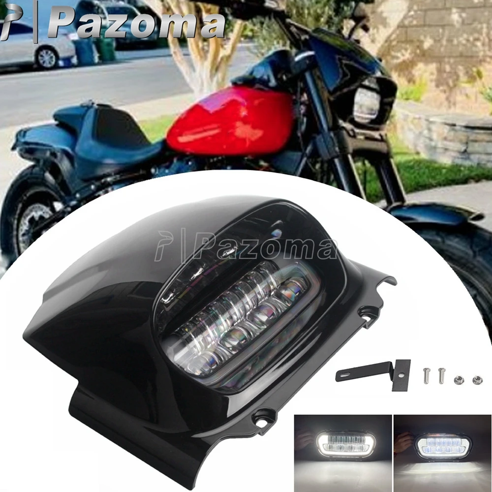 Motorcycle-Half-Cover-Front-Cowl-LED-Headlight-Fairing-Kit-For-Harley ...