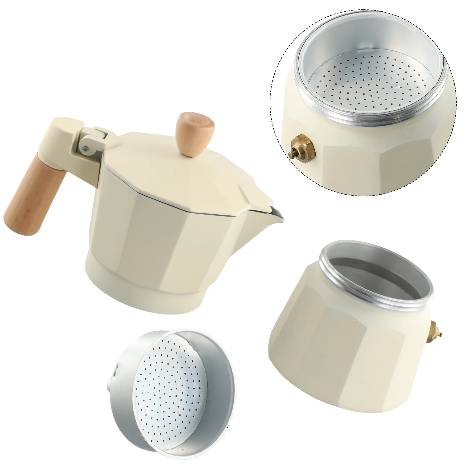 1 Pcs Moka Pot European Solid Wood Handle Italian Hand Made Coffee ...