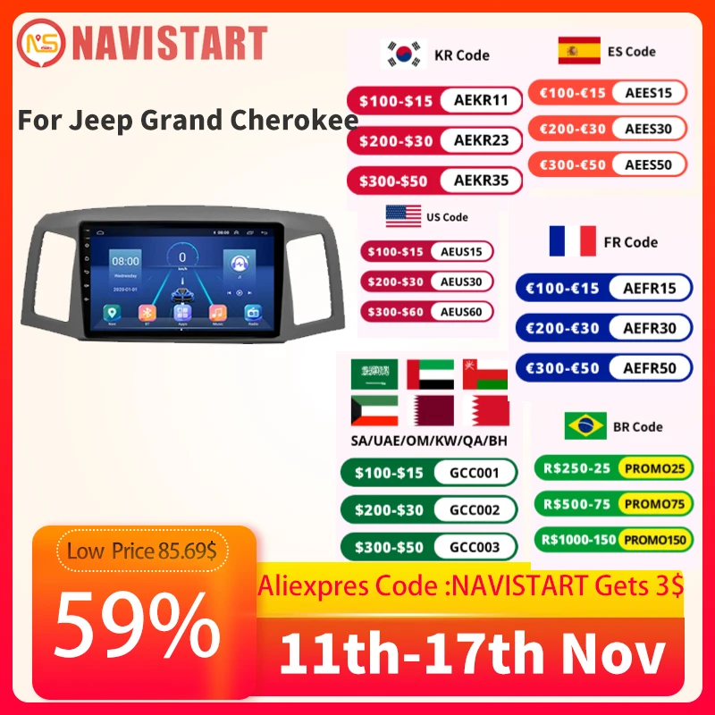 NAVISTAR-T5-Android-10-For-JEEP-Grand-Cherokee-2004-2007-LHD-Car-Radio ...