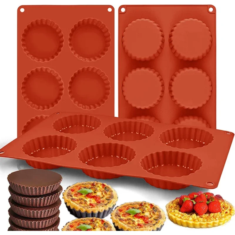 6-Holes-Pastry-Silicone-Mold-Cake-Chocolate-Tart-Muffin-Dessert-Baking ...