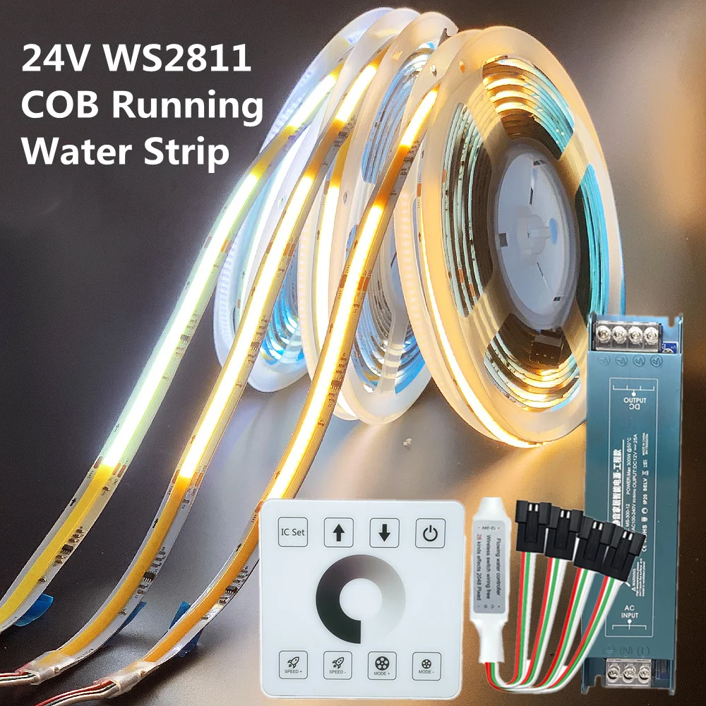 WS2811-COB-Running-Water-Flowing-LED-Strip-DC24V-Horse-Race-Chasing-LED ...