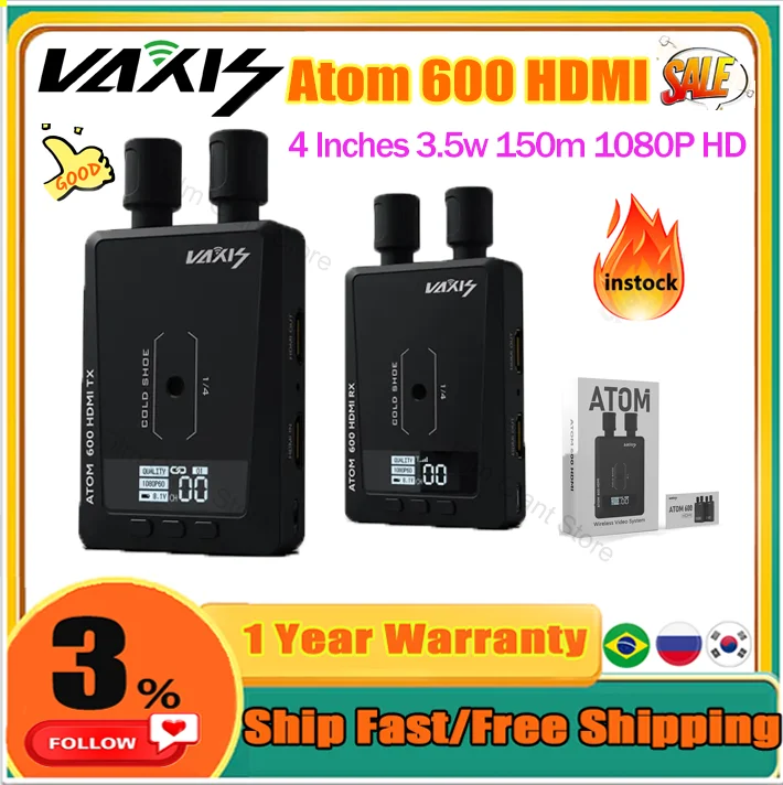 Vaxis ATOM 600 HDMI-Compatible Wireless Transmitter Receiver 1080P HD ...