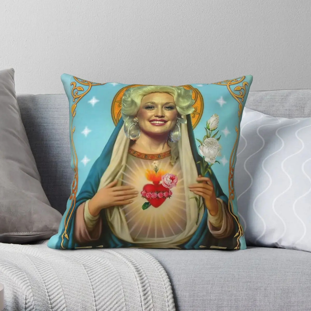 Saint Dolly Parton Square Pillowcase Polyester Linen Velvet Creative ...