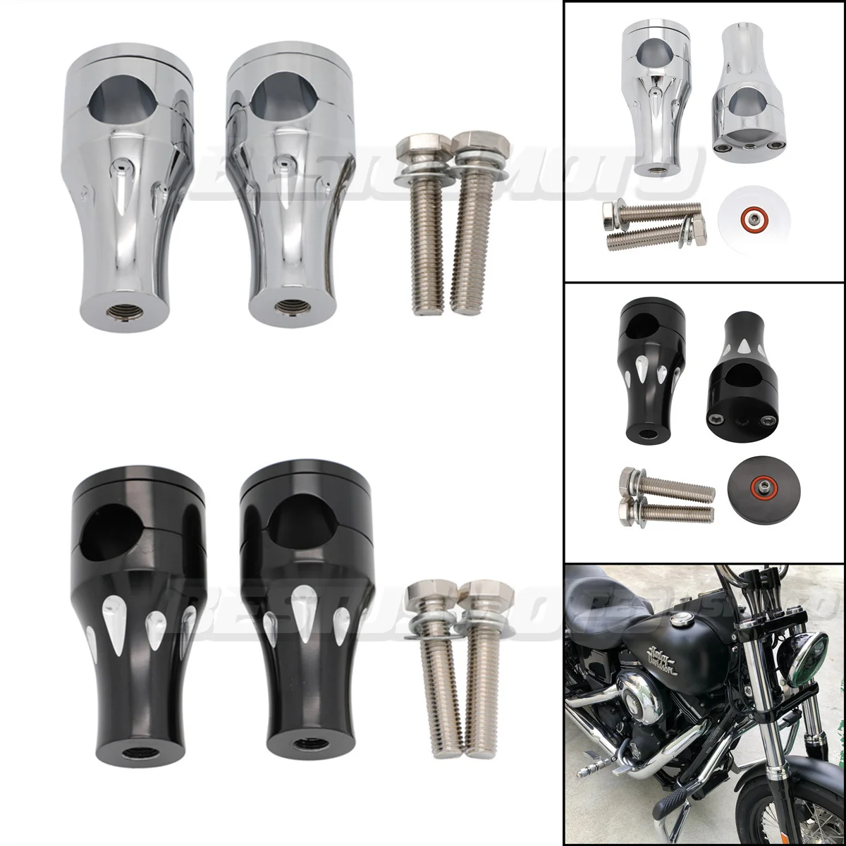 Motorcycle-1-25MM-Handlebar-Risers-For-Harley-Sportster-XL883-XL883C ...